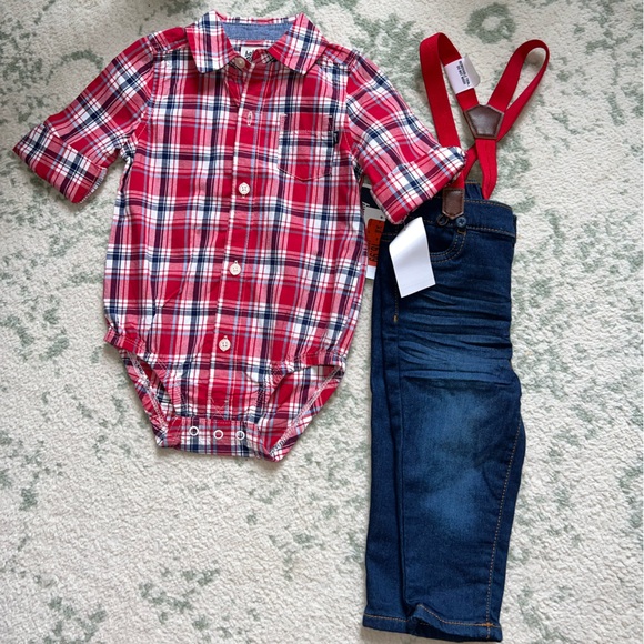 OshKosh B'gosh | Matching Sets | 2m Plaid Onesie And Jeans With ...
